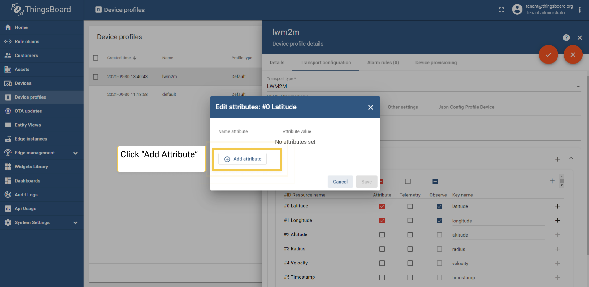 LWM2M Device API Reference ThingsBoard社区版